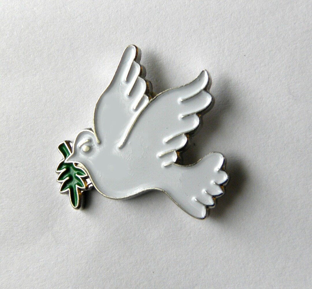 Bird White Dove Olive Branch Peace Lapel Pin Badge 1 Inch - Etsy
