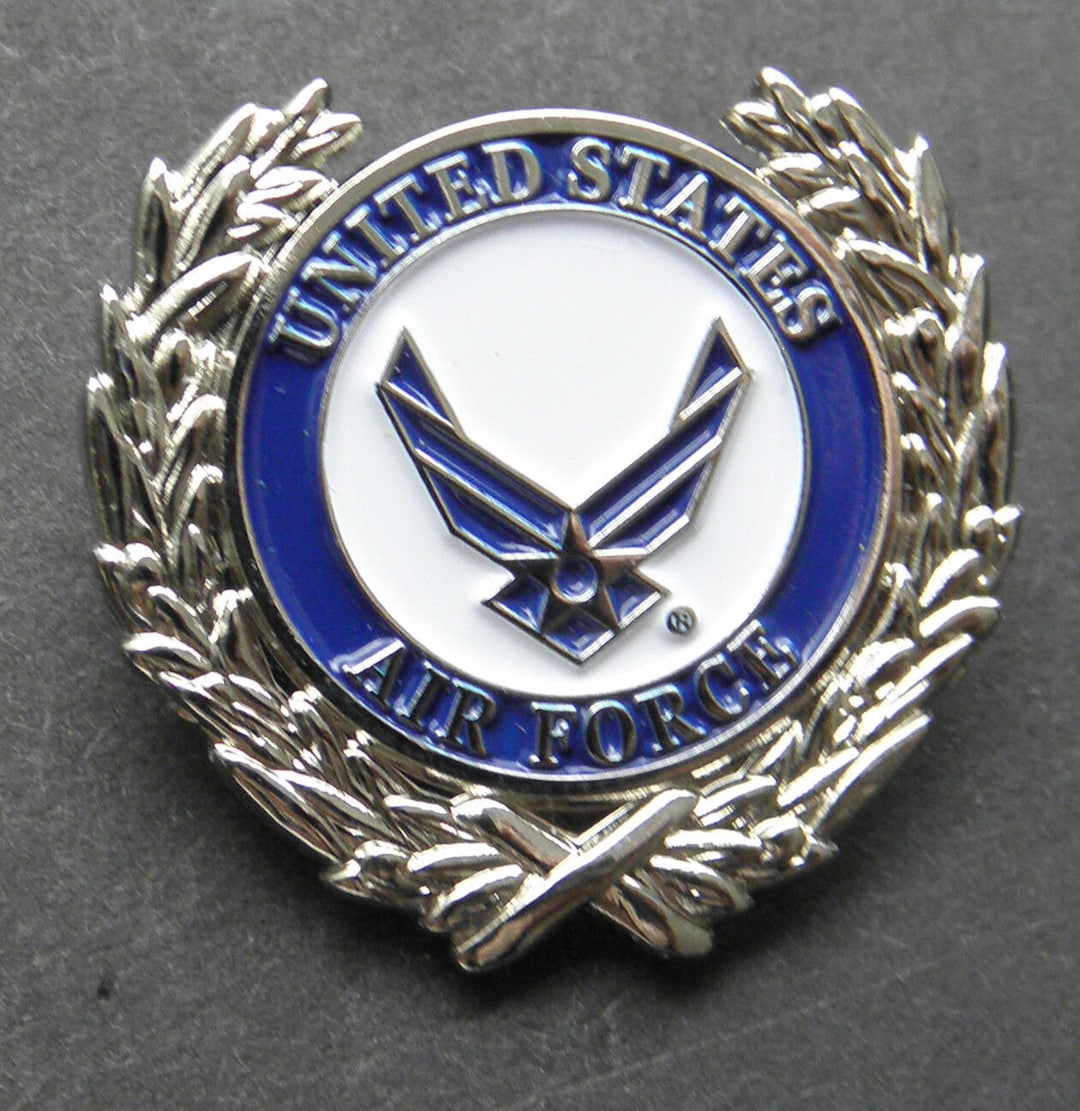 Usaf Us Air Force Wings Wreath Usa Lapel Pin Badge 1 Inch - Etsy