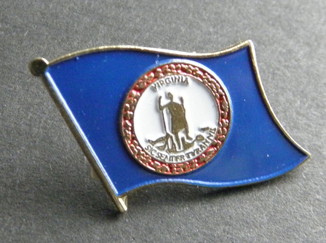 Virginia Us State Single Flag Lapel Pin Badge 7/8 Inch - Etsy