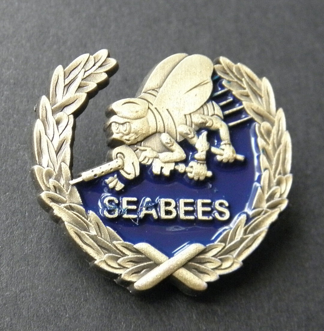 Us Navy Seabees Seabee Wreath Usn Lapel Pin Badge 1.1 Inches - Etsy