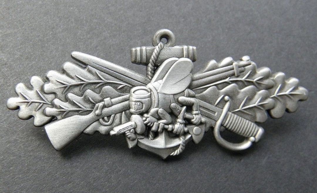 Usn Navy Seabees Seabee Combat Warfare Scw Insignia Lapel Pin Badge 2.75 Inches - Etsy