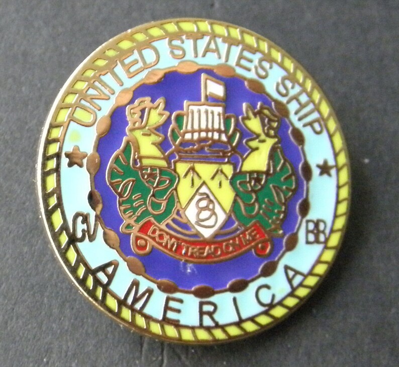 Uss America Dont Tread on Me Cv-66 Us Navy Ship Lapel Pin Badge 1 Inch ...