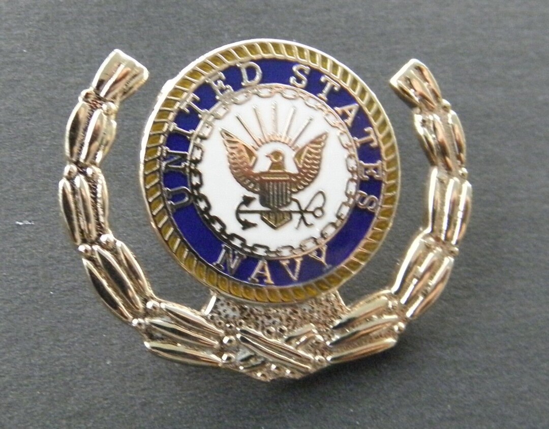 Usn Wreath Lapel Pin Badge 1.25 Inches Us Navy - Etsy