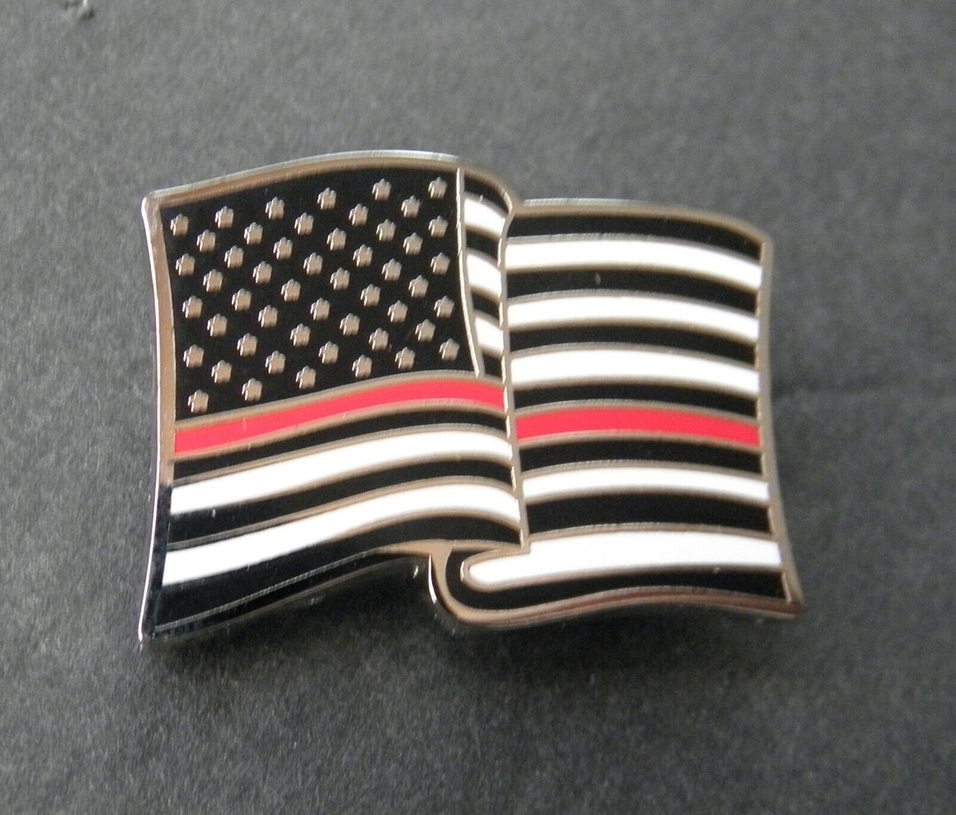 Fire Honor Thin Red Line Usa Flag Lapel Pin Badge 1.25 Inches - Etsy