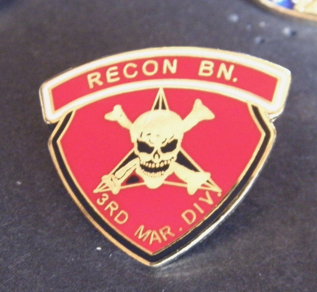 Usmc 3rd Marine Division Recon Marines Mini Lapel Pin Badge 1.258 ...