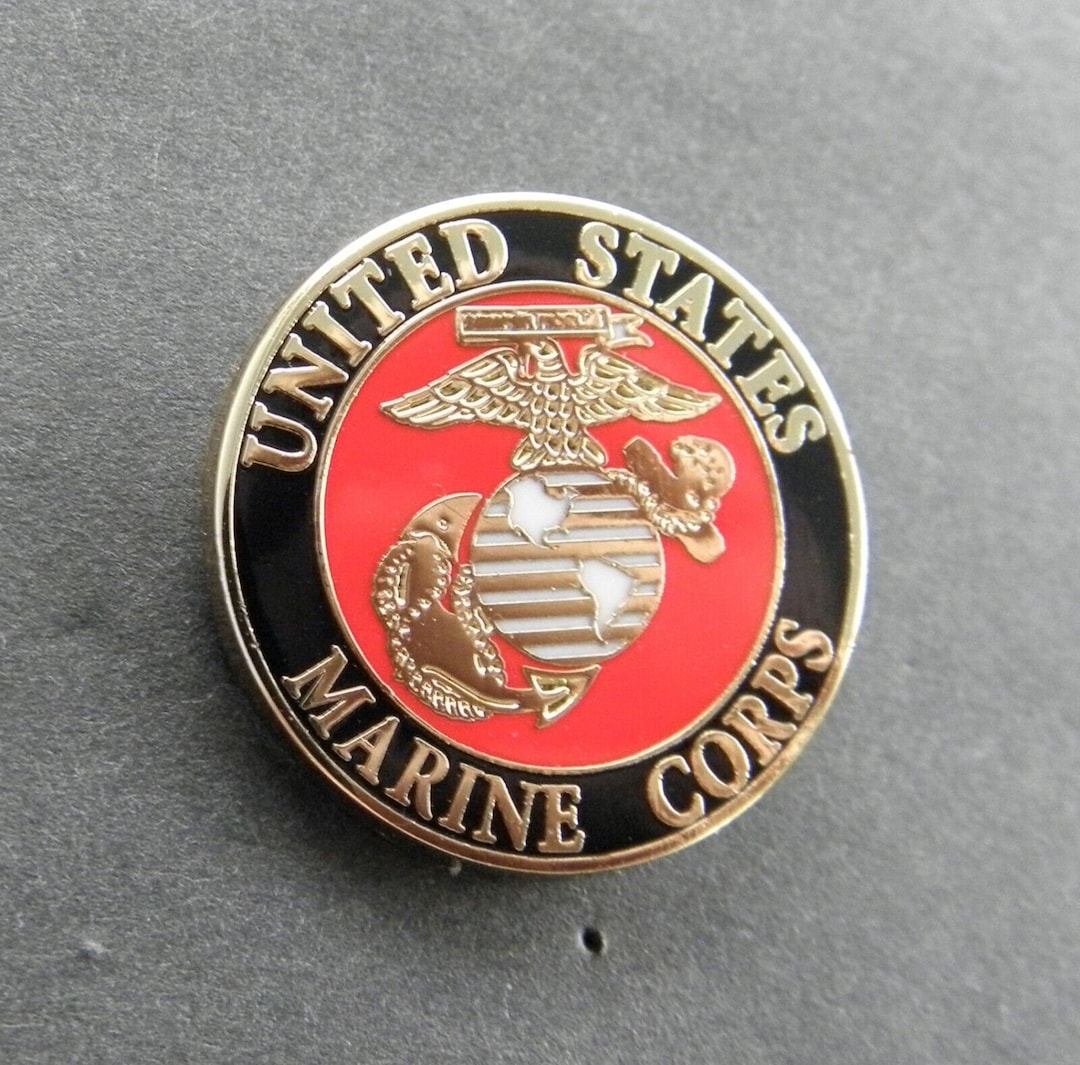 Marine Corps Lapel Pin 1 Inch Usmc Marines Round Metal Enamel - Etsy