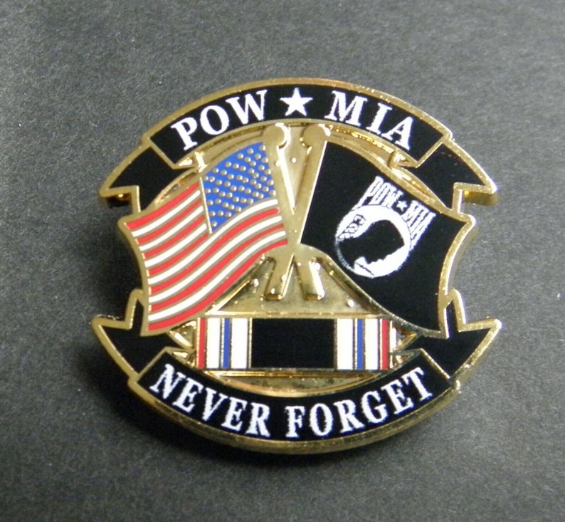 Pow Mia Usa Shield Lapel Pin Badge 1.25 Inches Never Forget - Etsy