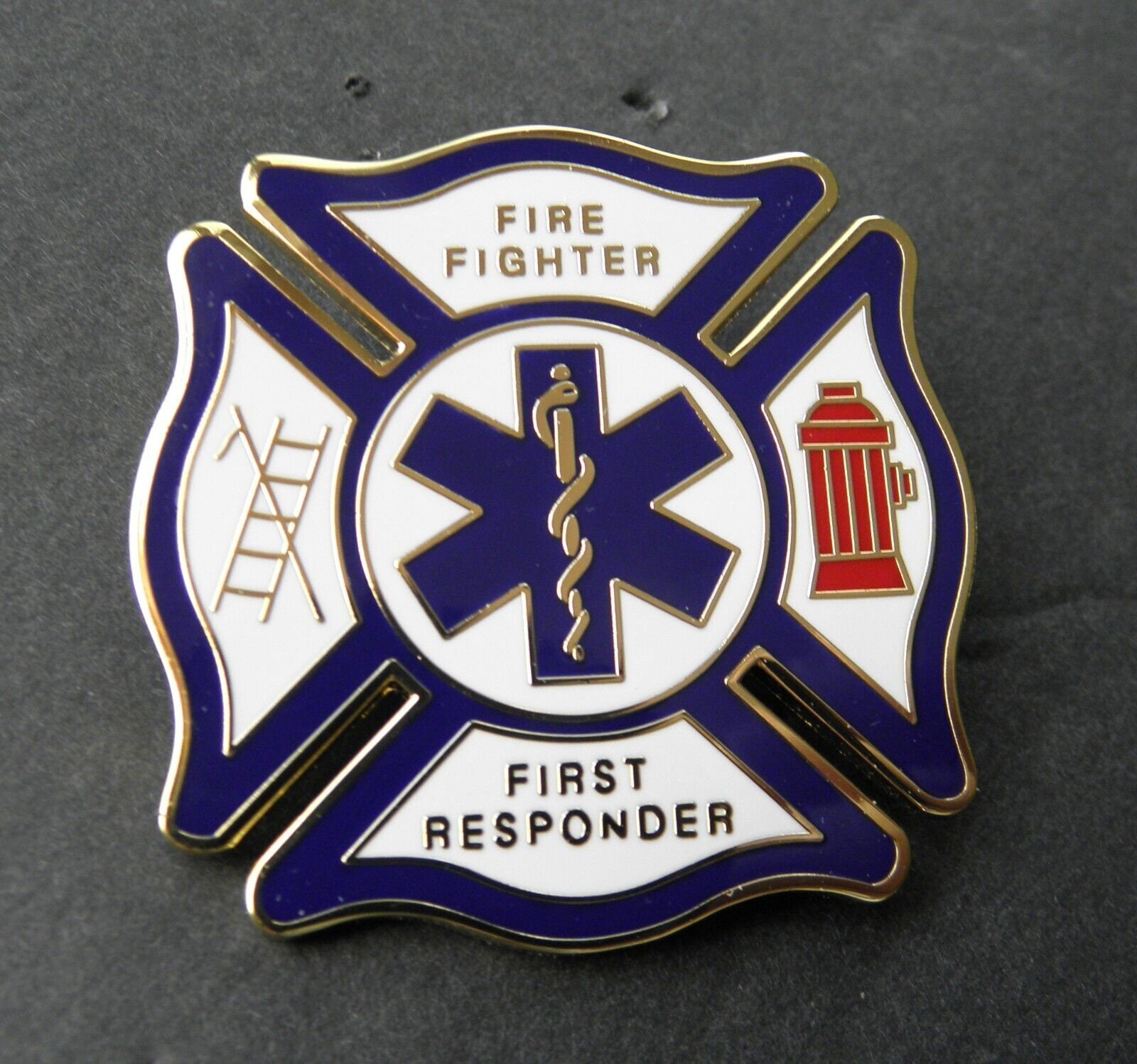Firefighter Fire Fighter First Responder Shield Badge Lapel Pin 1.4 ...