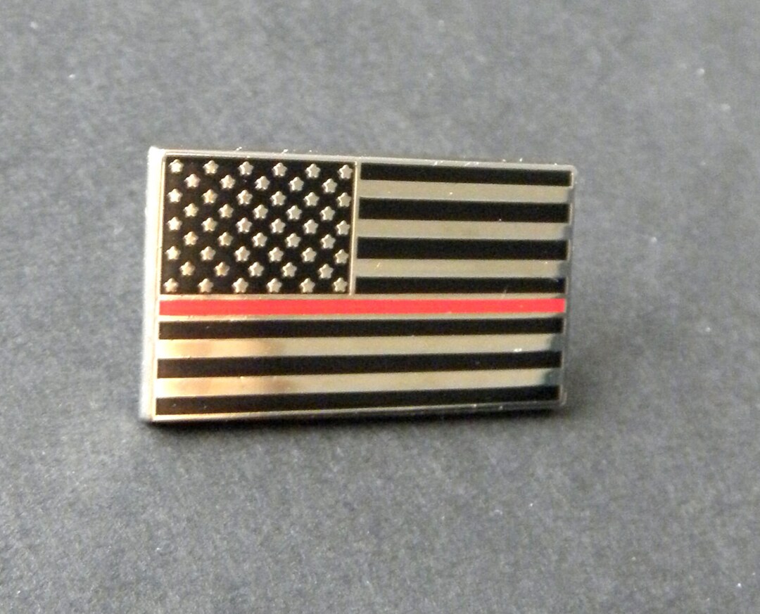 Usa Flag American Firefighter Fire Dept Red Line Honor Pin - Etsy