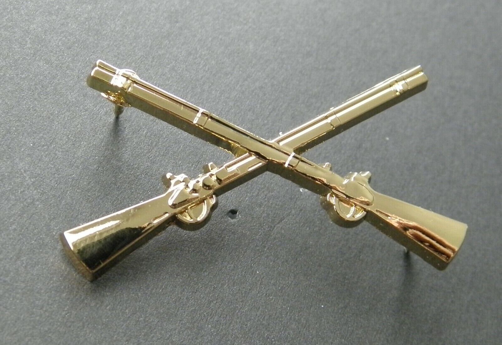 Us Army Infantry Crossed Rifles Large Lapel Hat Pin Badge 1.75 Inches ...