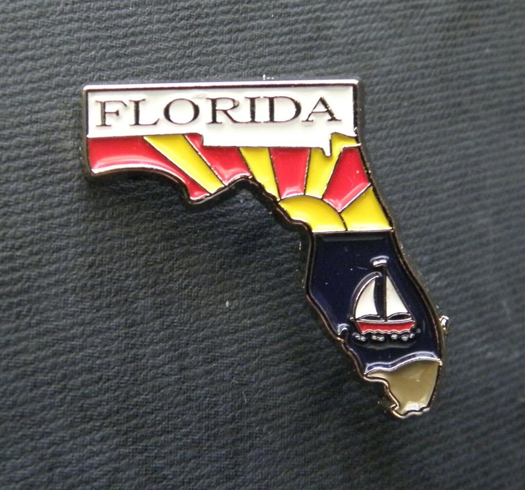 Florida Us State Usa Map Lapel Pin Badge 1 X 1.2 Inches - Etsy