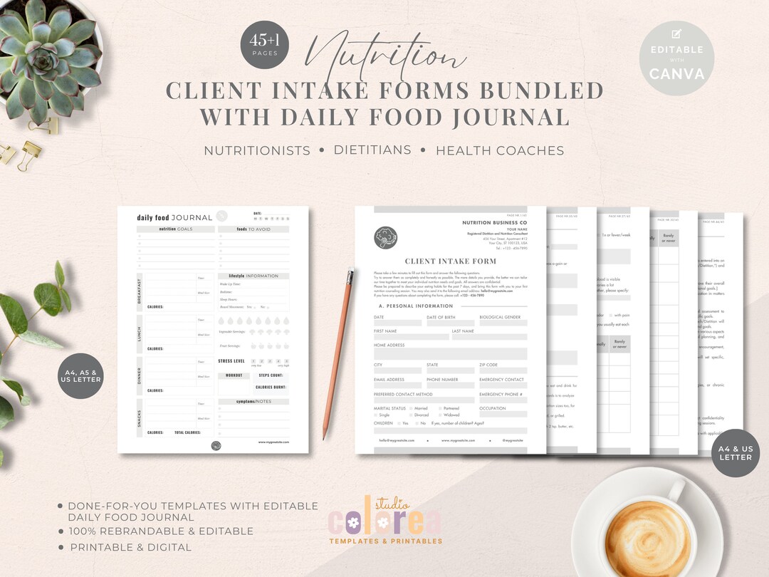 Nutrition Client Intake Form | Nutrition Coach Template | Intake Form ...