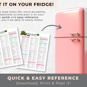High Iron Food Chart: Anemia Diet Guide (PDF) - Etsy