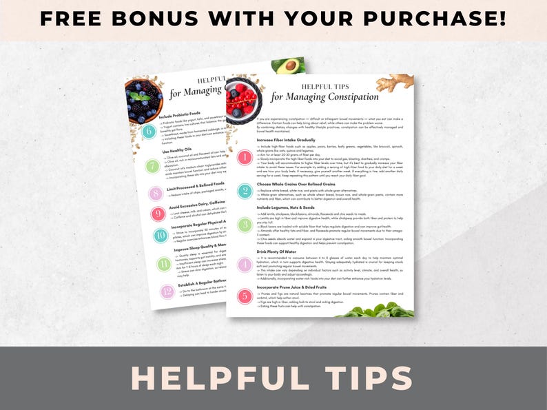 Constipation Food Guide, High Fiber Diet List (digital Download) - Etsy