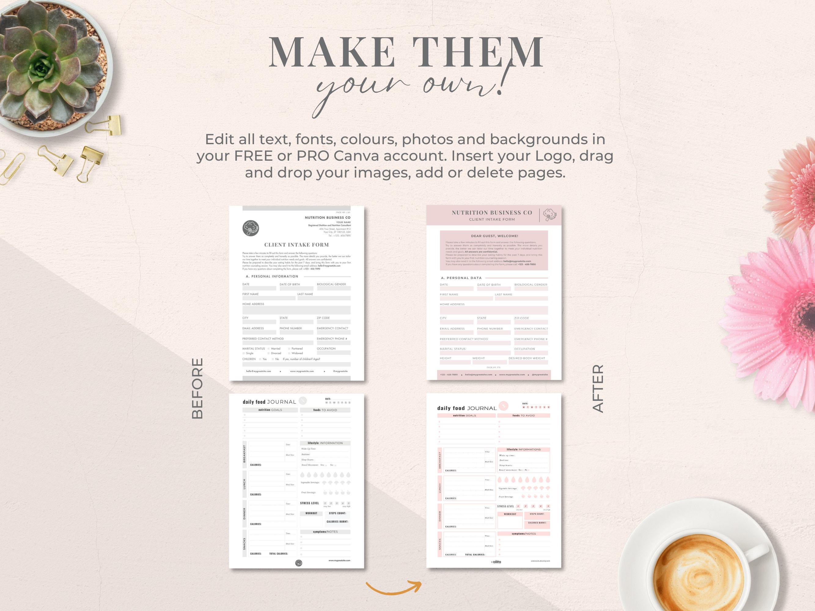 Nutrition Client Intake Form Nutrition Coach Template Intake Form ...