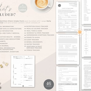 Nutrition Client Intake Form | Nutrition Coach Template | Intake Form ...