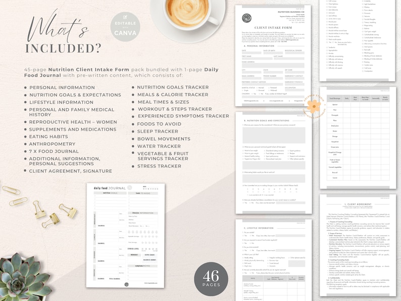 Nutrition Client Intake Form Nutrition Coach Template Intake Form ...