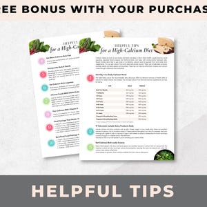 High Calcium Food Chart: Diet Guide & Nutrition Handout (PDF) - Etsy