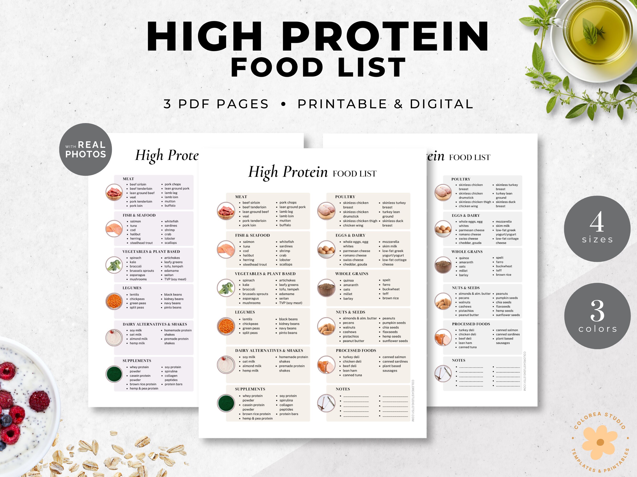 High Protein Food List Printable