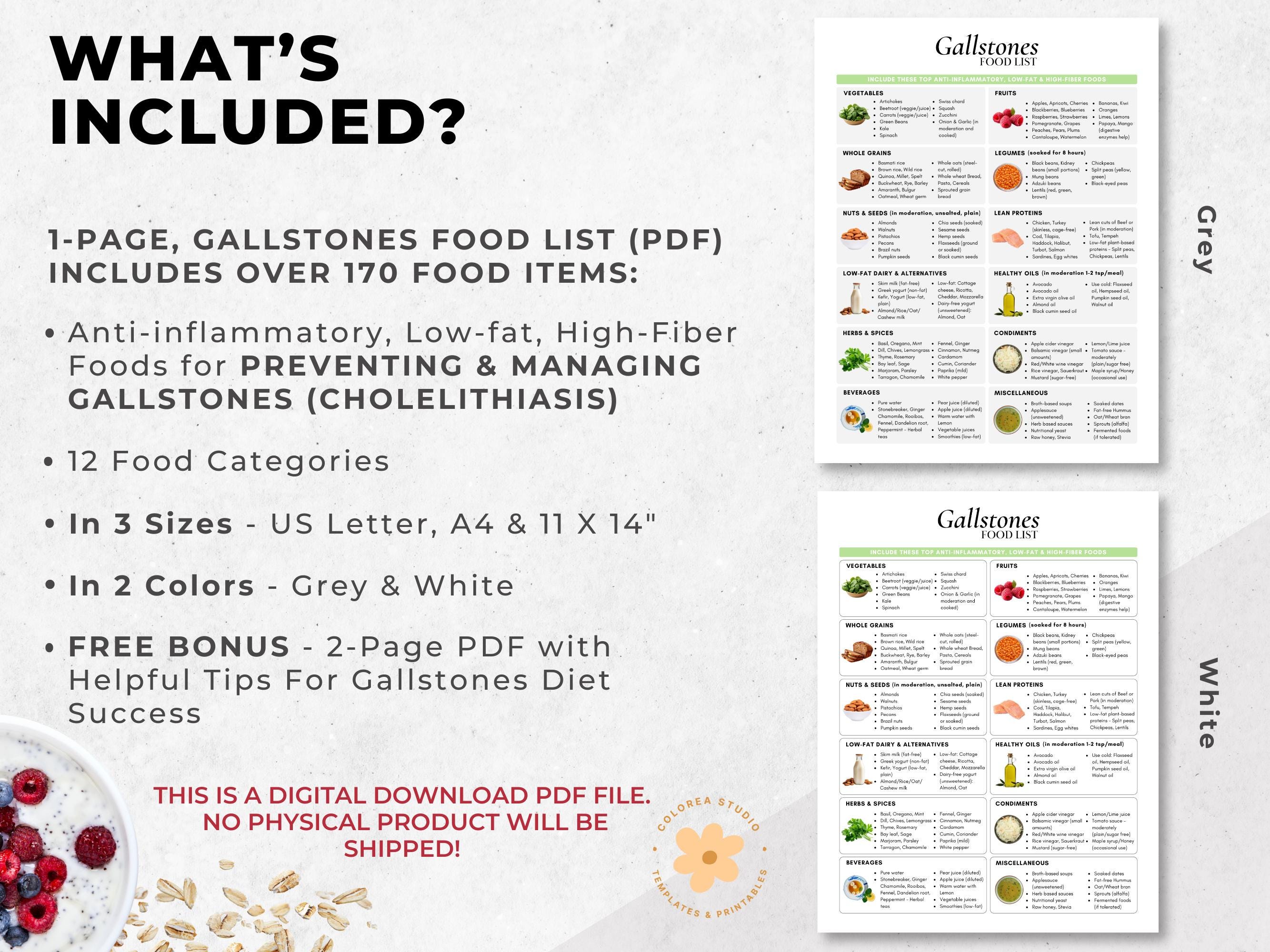 Gallstone Food List, Diet for Cholelithiasis, Low Fat High Fiber Foods ...