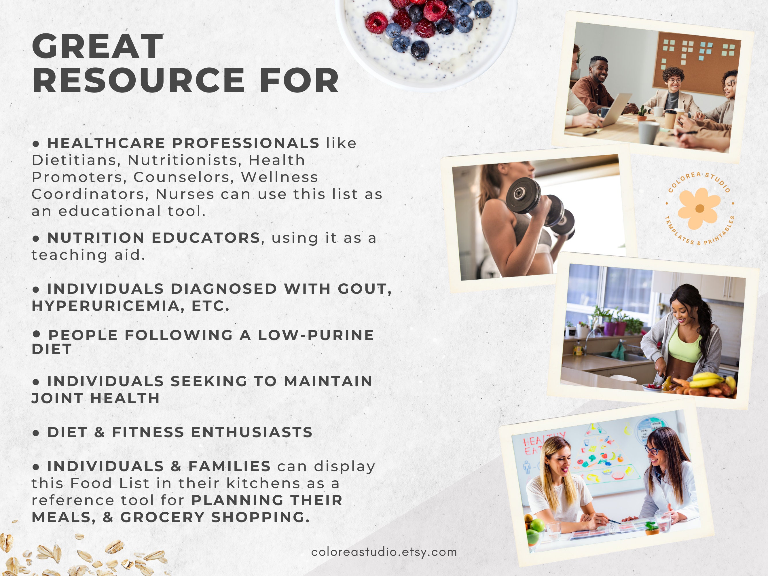 Gout Food List Gout Diet Food Chart Low Purine Foods Nutrition Handout ...