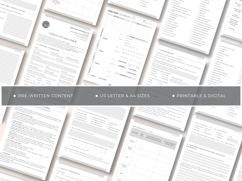 Nutrition Client Intake Form Nutrition Coach Template Intake Form ...