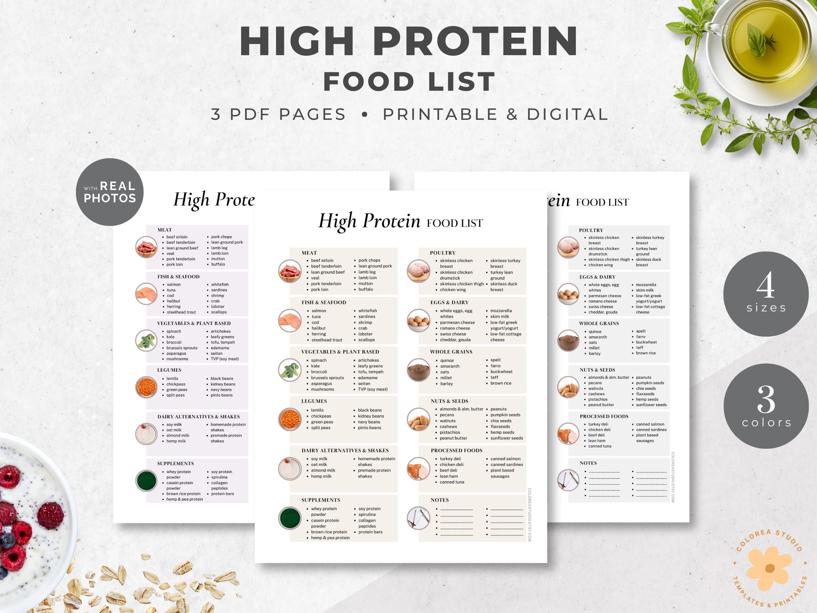 High Protein Food List High Protein Diet Food Guide Protein Food Chart ...