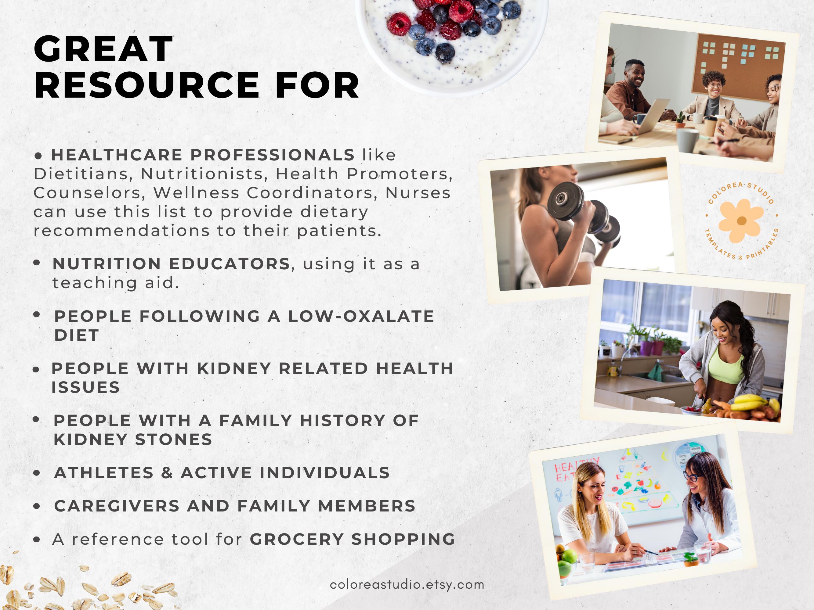 Low Oxalate Food List, High Oxalate Food Guide, Low Oxalate Diet Plan ...