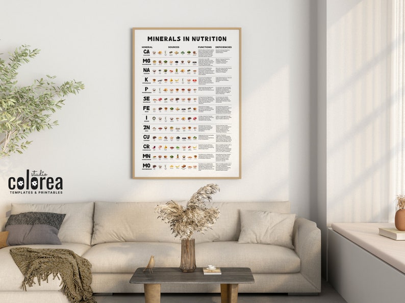 Minerals Chart | Minerals Food List | Nutrition Poster | Health Coach ...