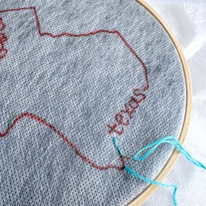 Texas State and Bluebonnet PDF Embroidery Pattern | Beginner Hand ...