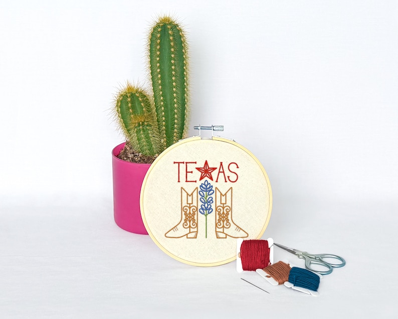Texas PDF Embroidery BUNDLE | 6 Patterns | Beginner Hand Embroidery ...