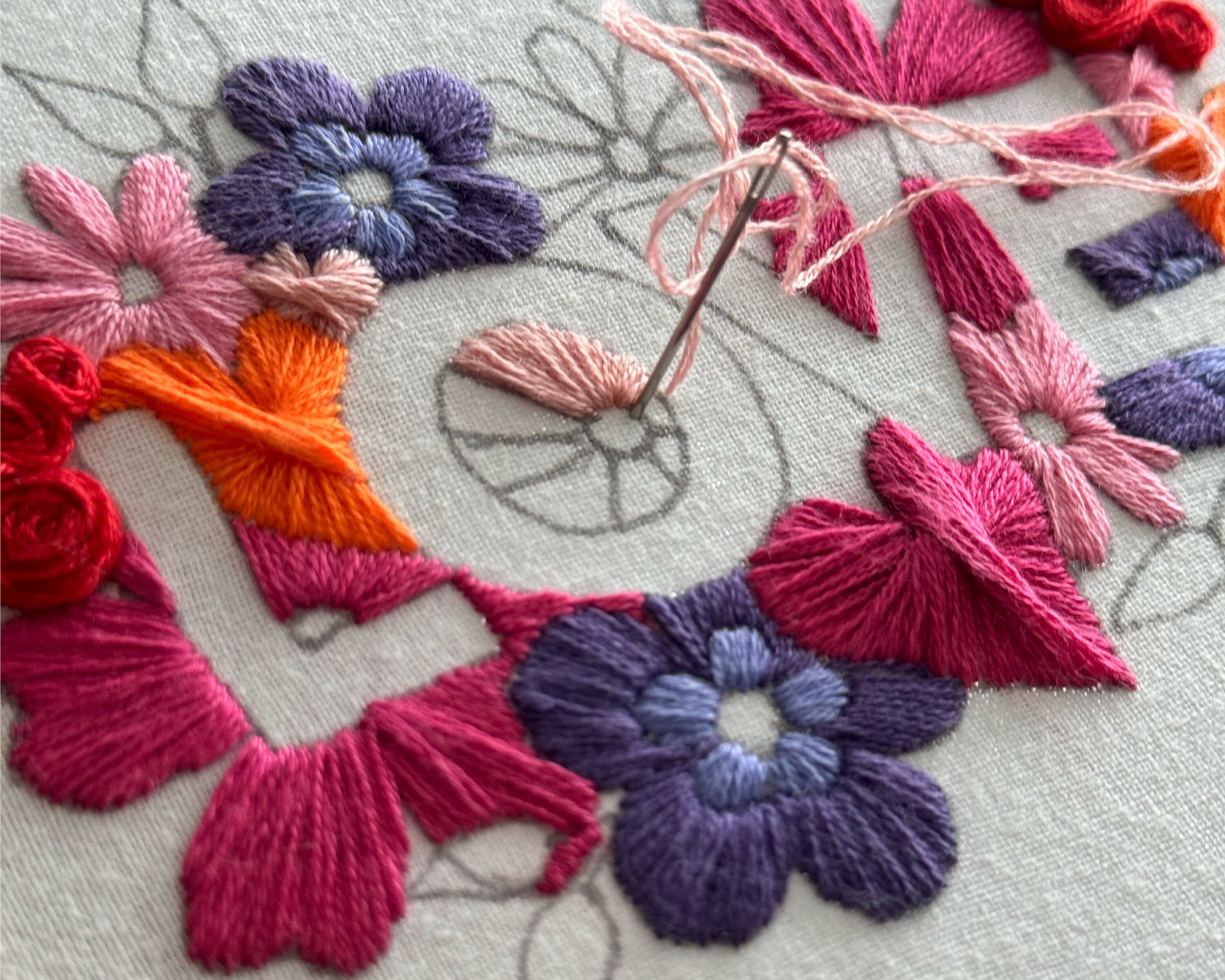 LOVE and Flowers PDF Embroidery Pattern | Hand Embroidery Pattern ...