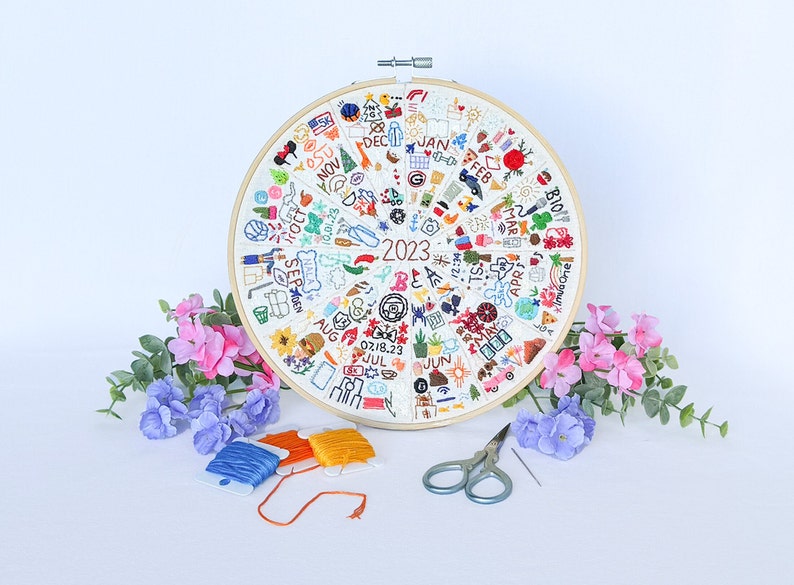 2024 Embroidery Calendar PDF Embroidery Pattern | Customizable Hand ...