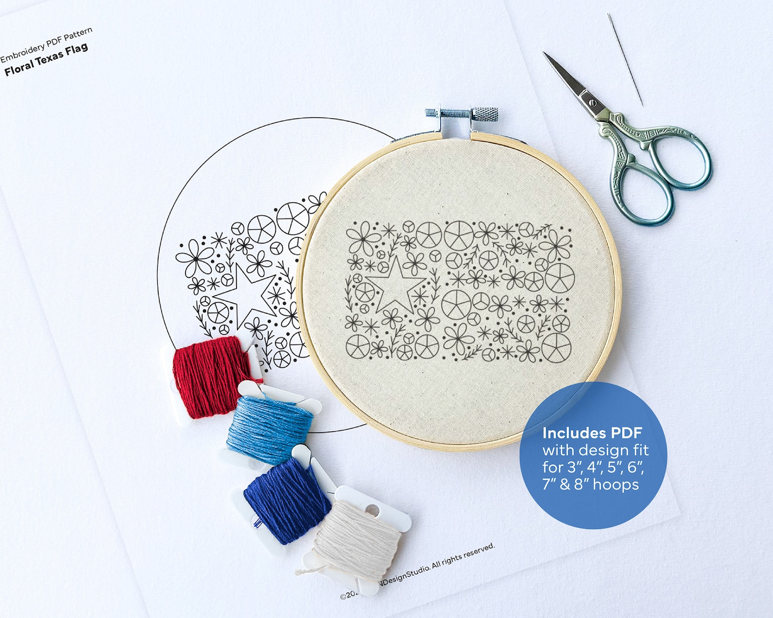 Texas PDF Embroidery BUNDLE | 6 Patterns | Beginner Hand Embroidery ...