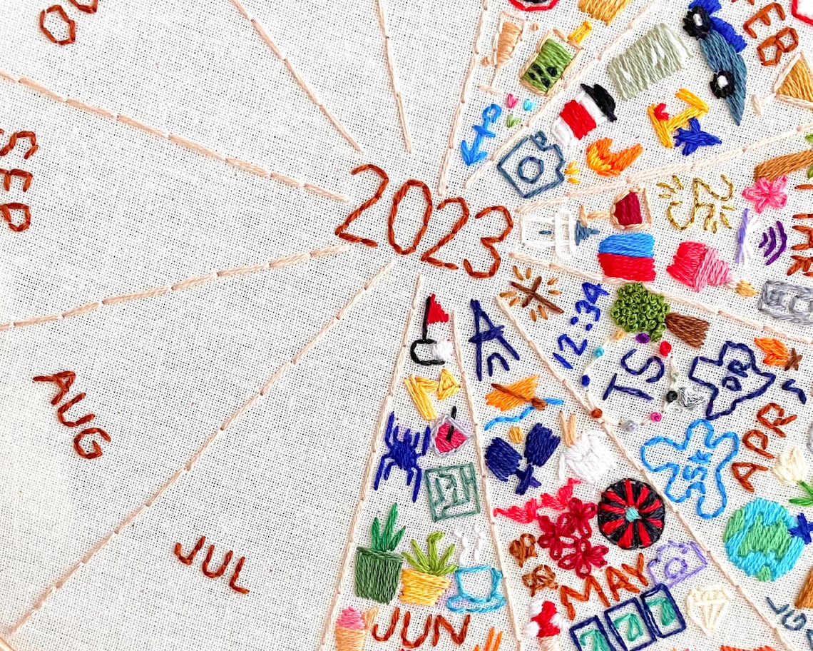 2024 Embroidery Calendar PDF Embroidery Pattern | Customizable Hand ...