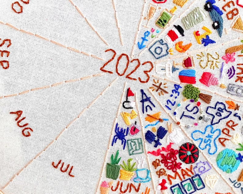 2024 Embroidery Calendar PDF Embroidery Pattern | Customizable Hand ...