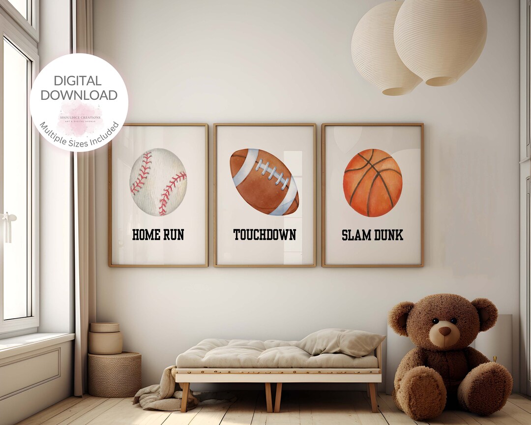 Slam Dunk, Touch Down, Home Run | Printable Wall Art | Sports Posters ...