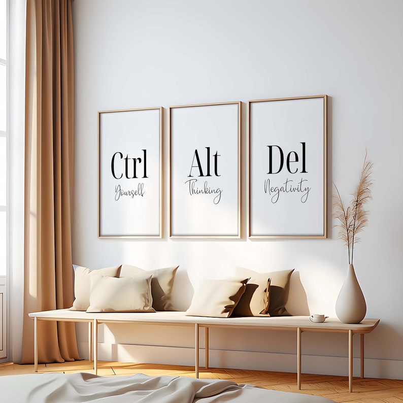 Ctrl, Alt, Del | Printable Wall Art | Motivational Decor for Office Home, Inspirational ...
