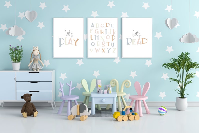 Let's Play Let's Read | Soft Color Fun Letters Kids Poster | Printable ...