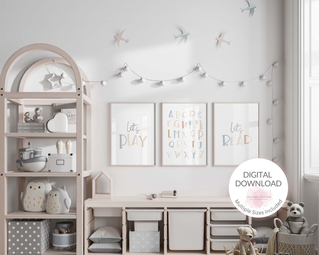 Let's Play Let's Read | Soft Color Fun Letters Kids Poster | Printable ...