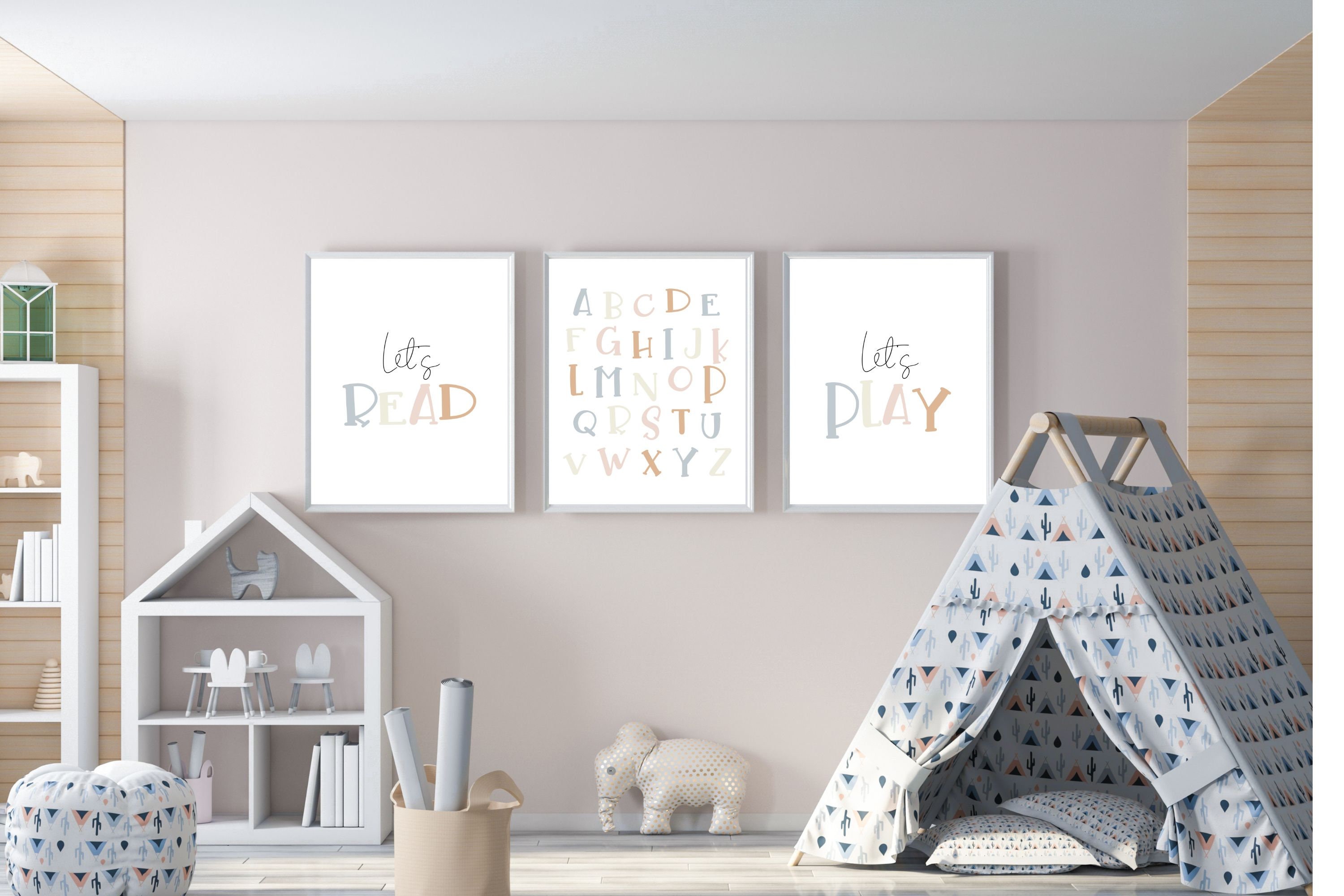 Let's Play Let's Read | Soft Color Fun Letters Kids Poster | Printable ...