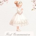 Elegant First Communion Girls Clipart: Praying Girl Graphics, Flower ...