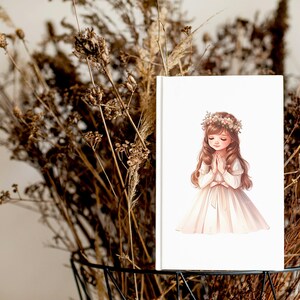 Elegant First Communion Girl Clipart With Flower Crown, Christian ...