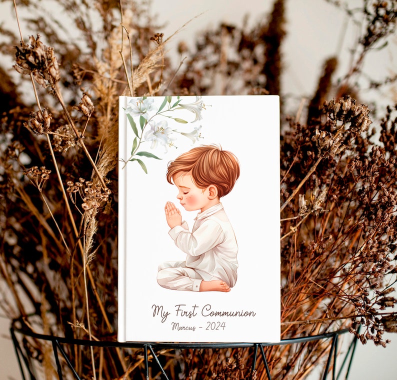 Elegant First Communion Boys Clipart: Praying Boy Illustrations for ...