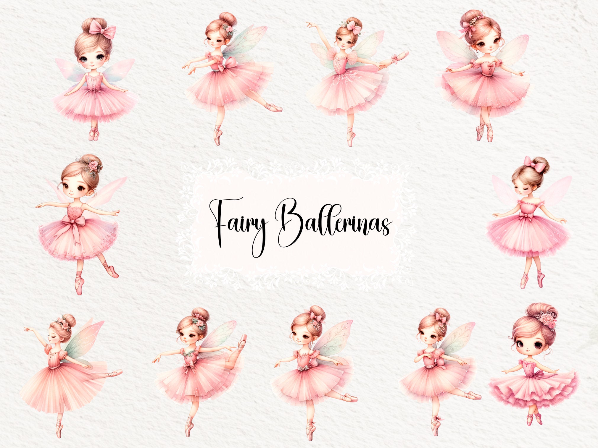 Enchanting Pink Ballerina Clipart Collection, Watercolor & SVG Dancer ...