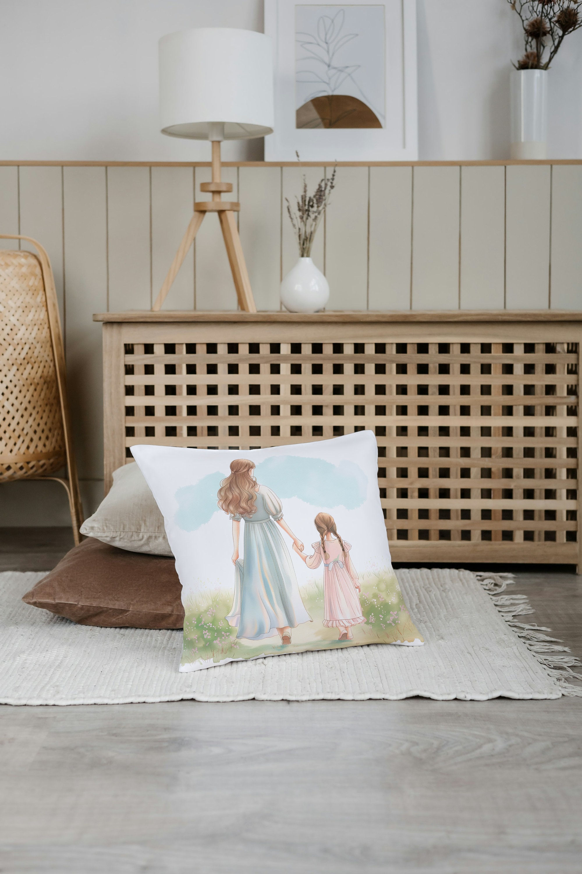 Watercolor Mother's Day Clipart Set - Mom With Children on a Walk ...