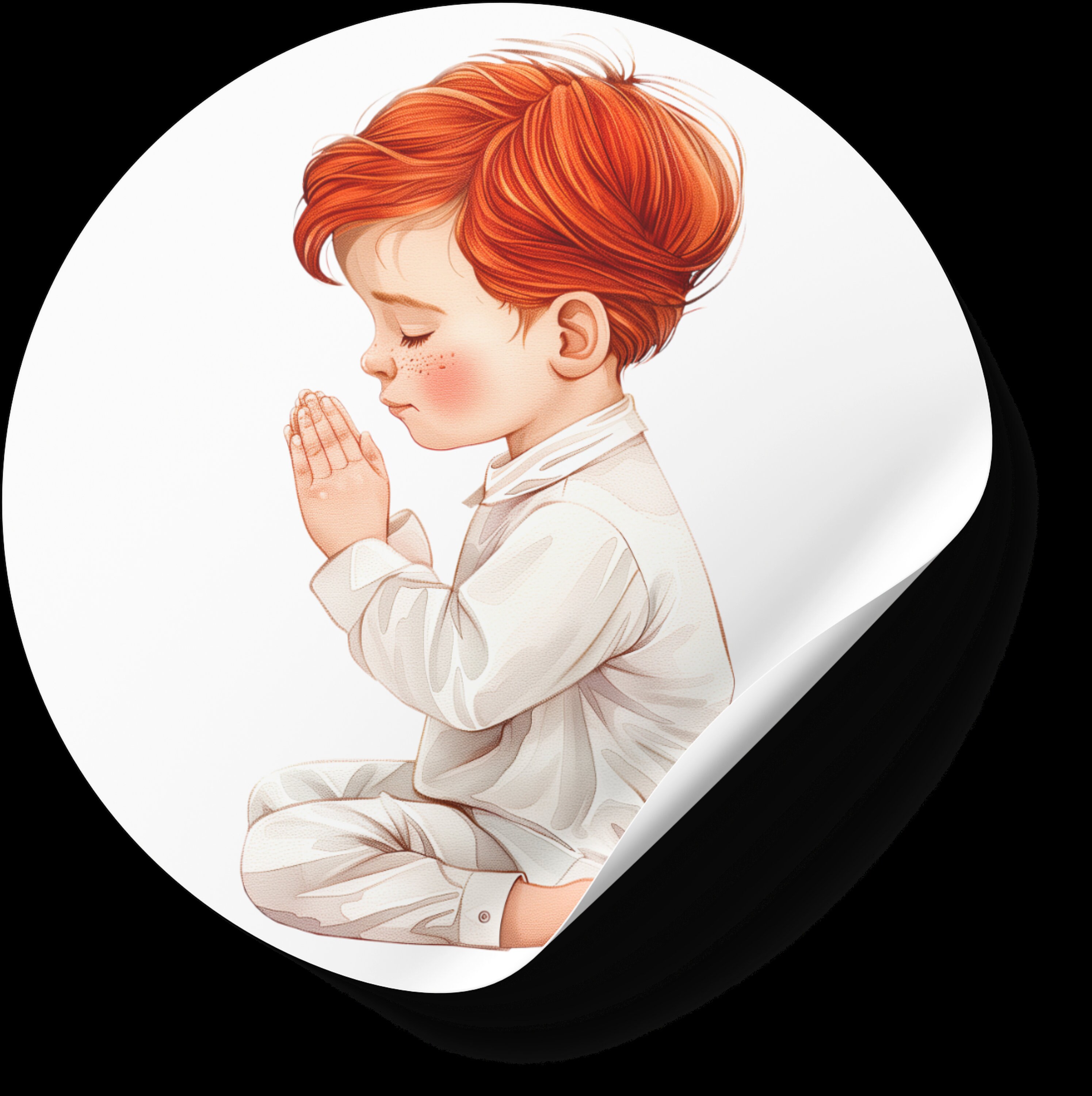 Elegant First Communion Boys Clipart: Praying Boy Illustrations for ...