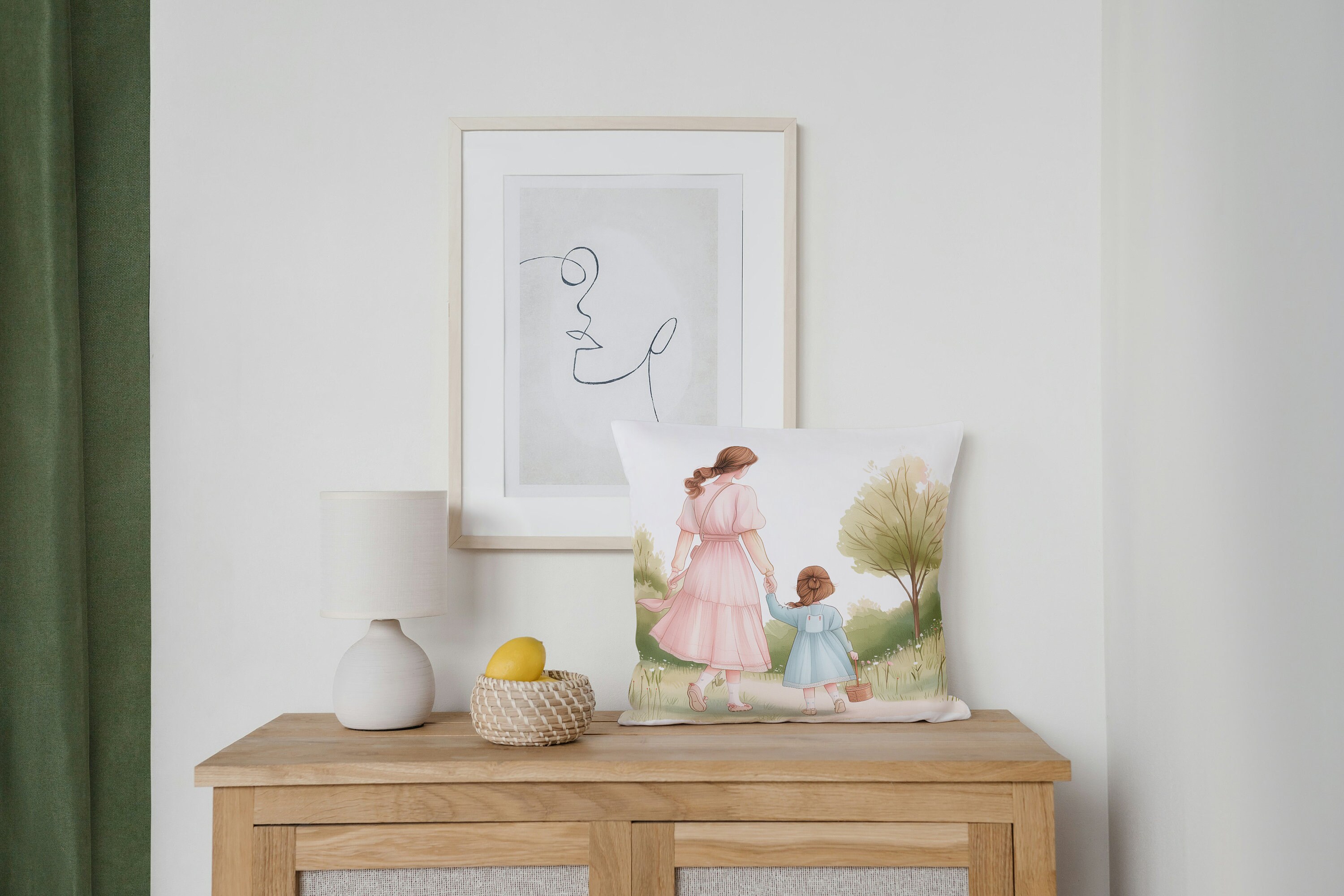 Watercolor Mother's Day Clipart Set - Mom With Children on a Walk ...