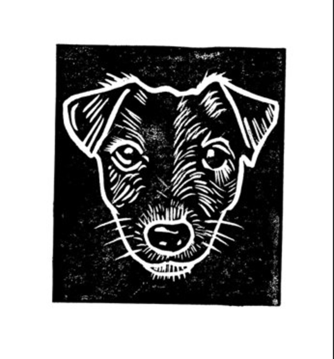 Lino Print on Plain White Greetings Card sticky - Etsy