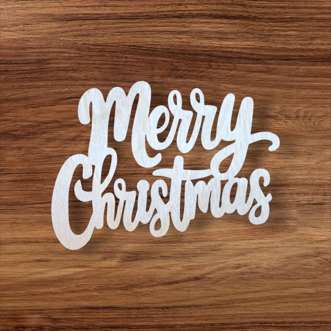 Wood "merry Christmas" Cutouts: Unfinished Wreath Attachment ...